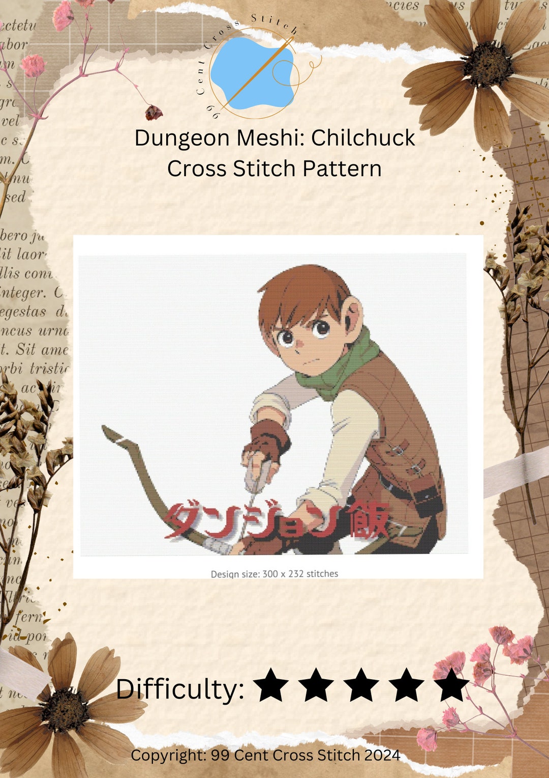 Dungeon Meshi: Chilchuck Cross Stitch Pattern - Etsy UK