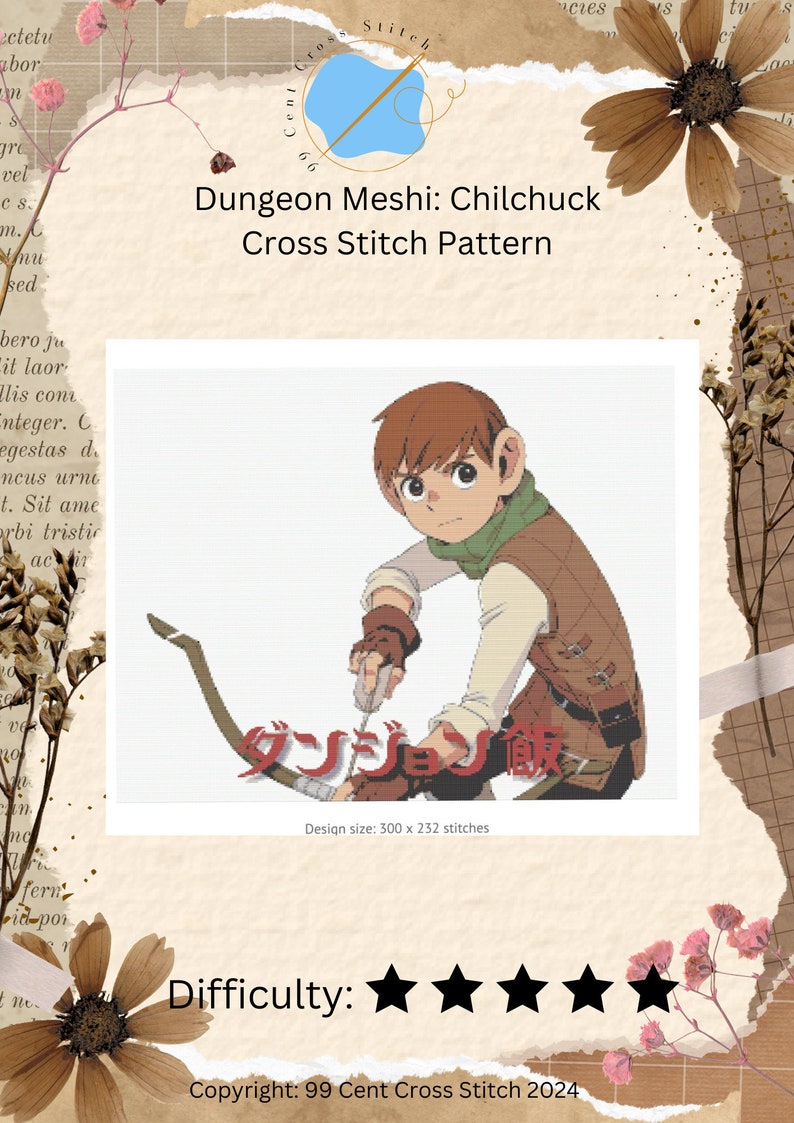 Dungeon Meshi: Chilchuck Cross Stitch Pattern - Etsy