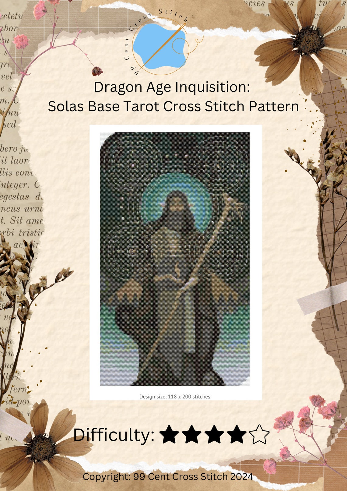 Dragon Age Inquisition Solas Base Tarot Cross Stitch Pattern - Etsy