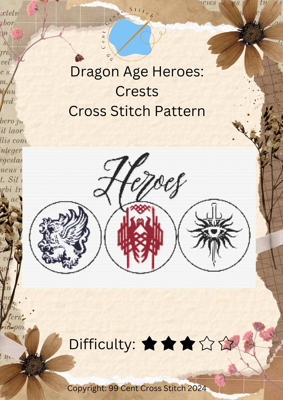 Dragon Age Heroes Crests Cross Stitch Pattern - Etsy