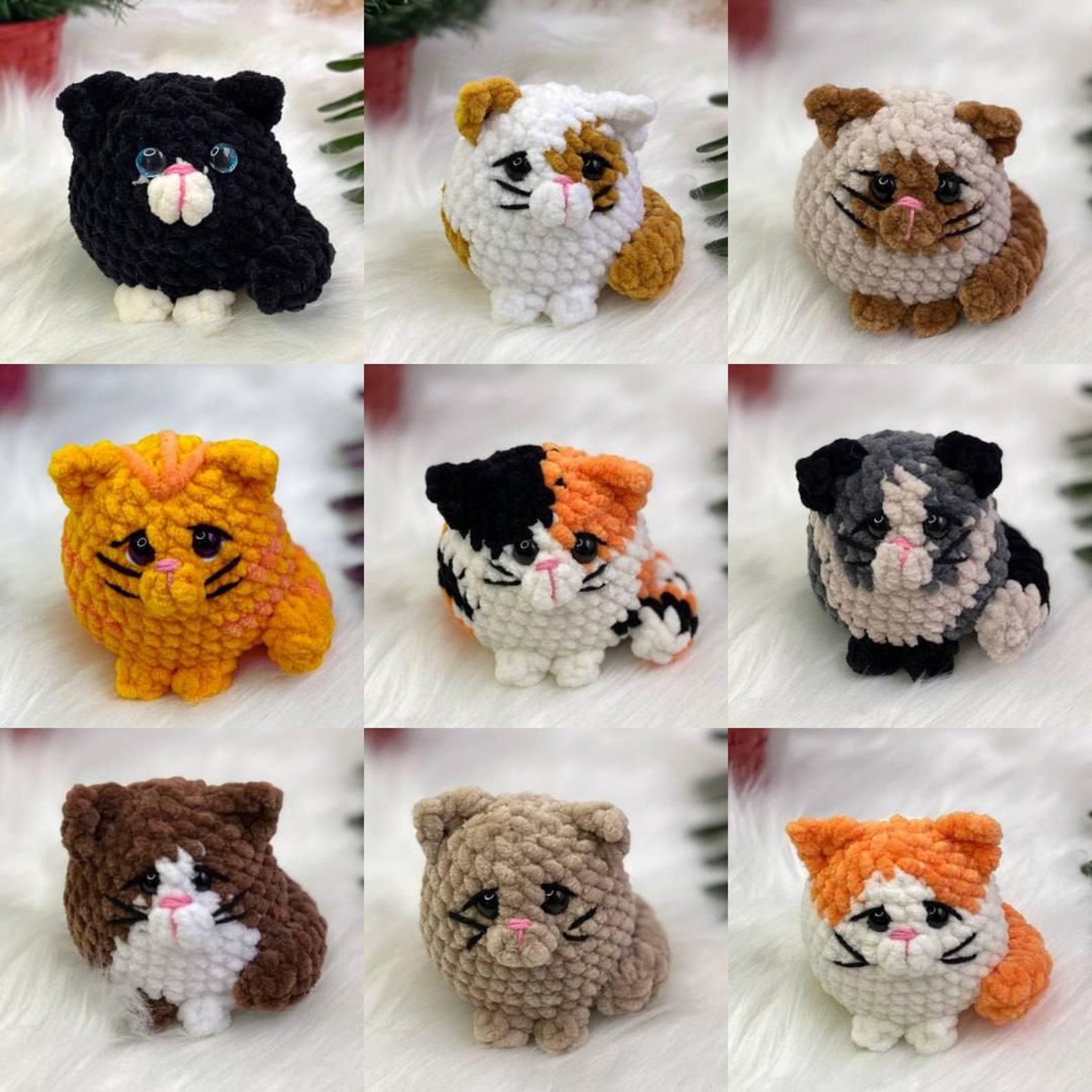 9-in-1 the Cats Crochet Pattern | Amigurumi Cats | Siamese Cat, Calico ...