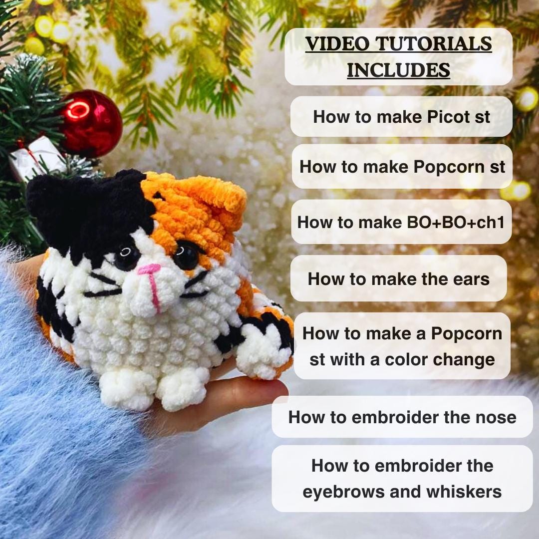 9-in-1 the Cats Crochet Pattern | Amigurumi Cats | Siamese Cat, Calico ...