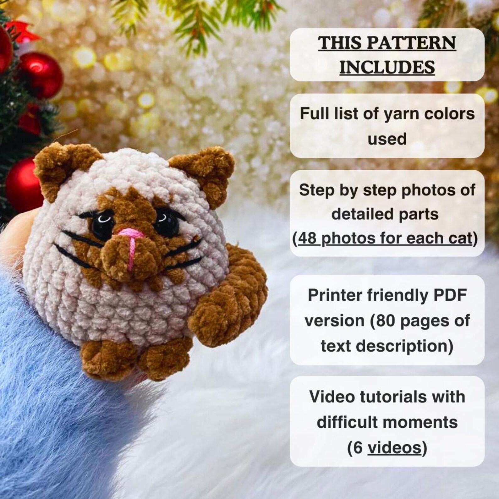 9-in-1 the Cats Crochet Pattern | Amigurumi Cats | Siamese Cat, Calico ...