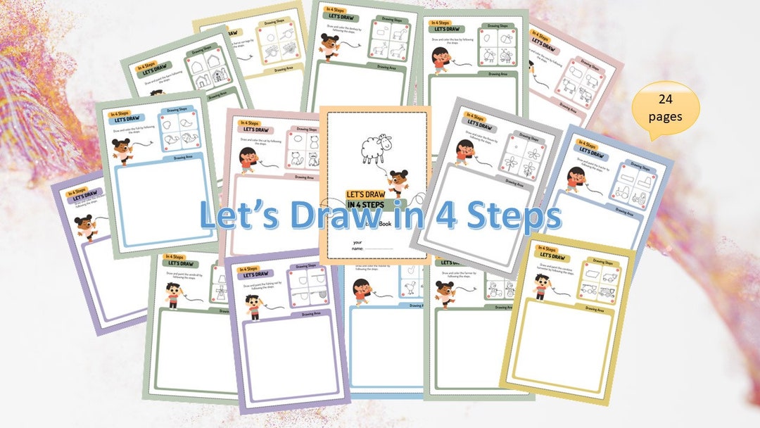 Let's Draw for Kids in 4 Steps - Etsy