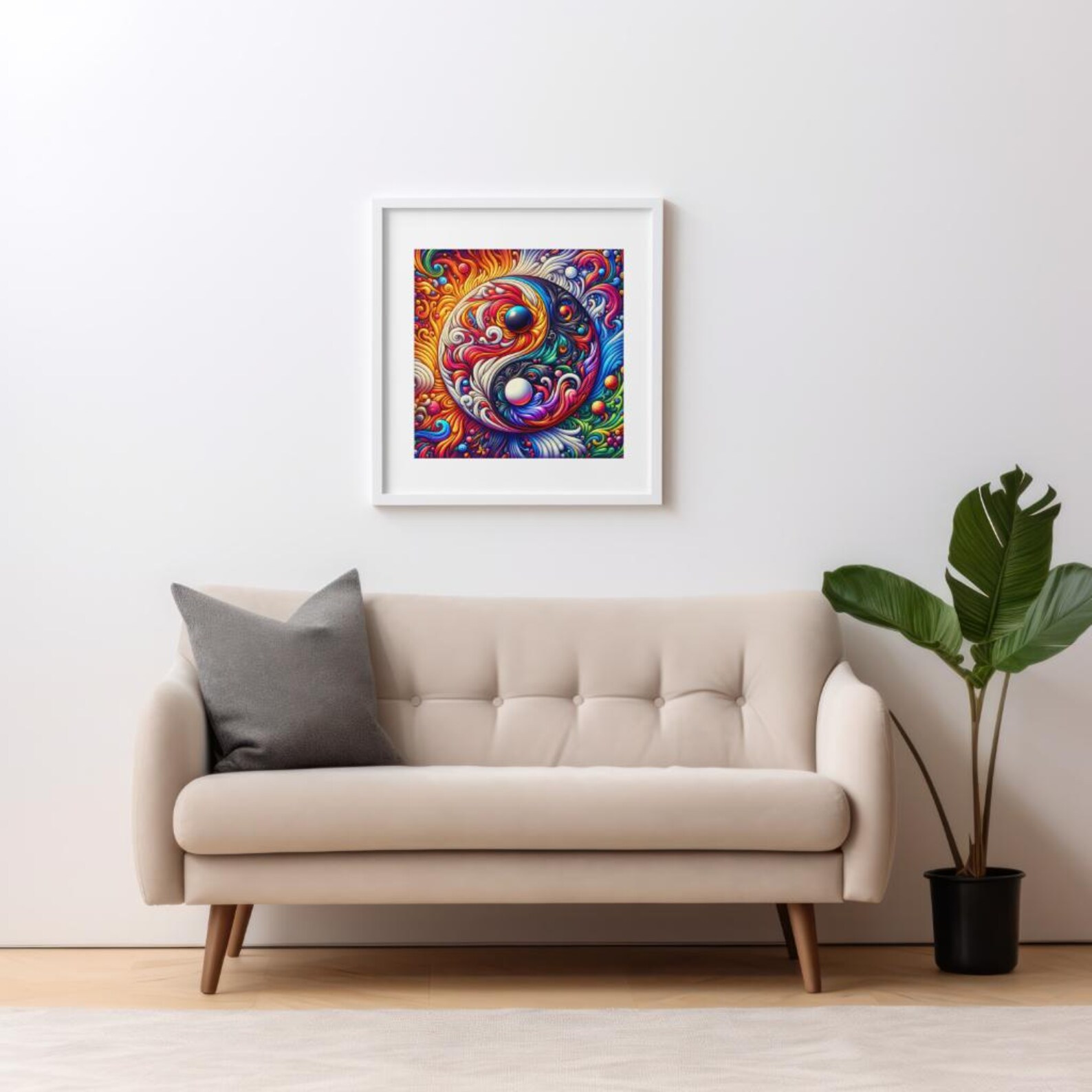Eternal Balance: A Vivid Yin Yang Dance of Color and Energy Digital ...