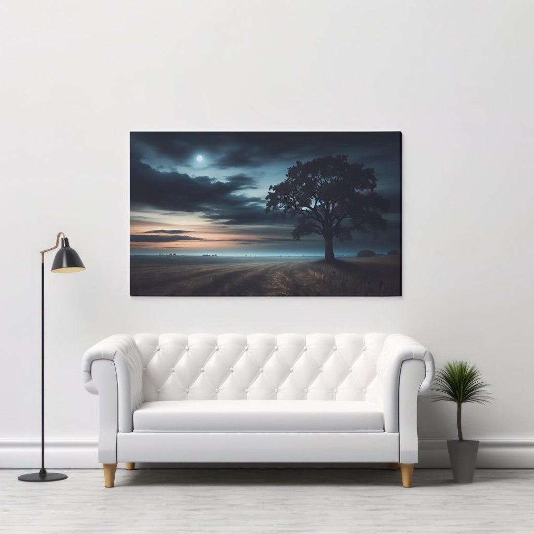Twilight Tree Landscape Art Print: Moody Home Decor (digital Download ...