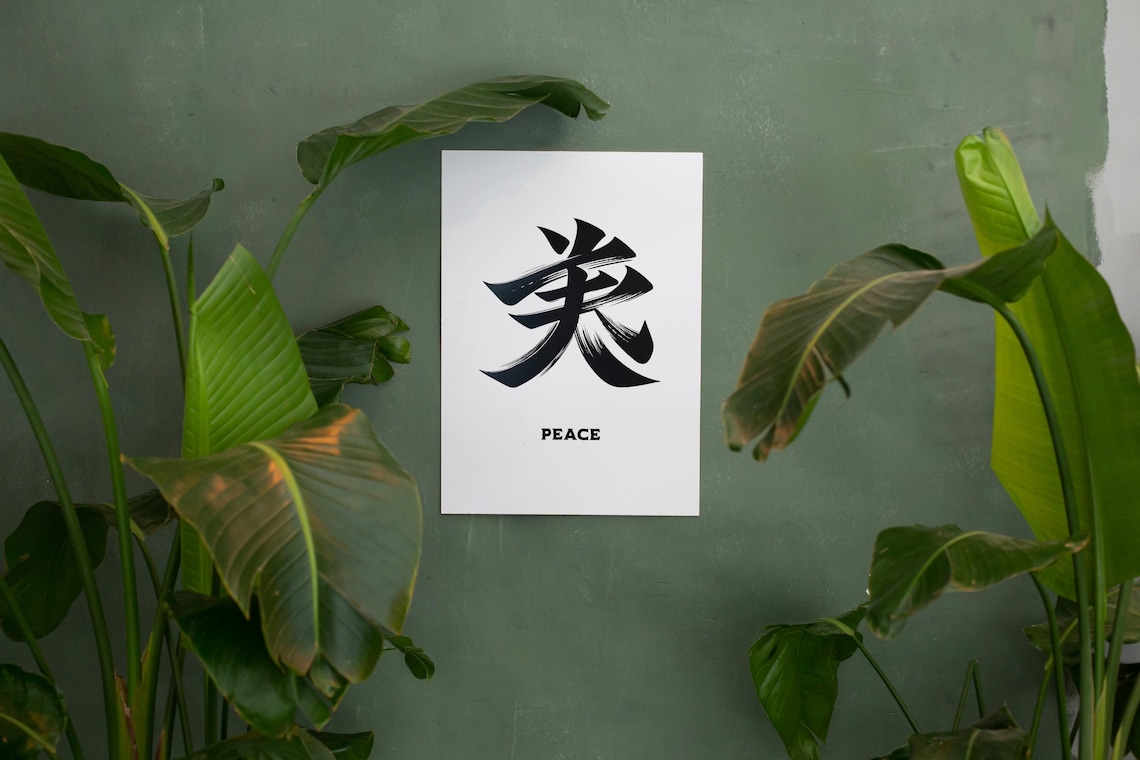 Japanese Kanji Peace Symbol Art Print (digital Download) - Etsy