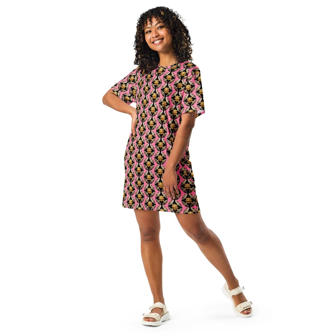T-shirt Dress - Quantum Fun Pink - Etsy