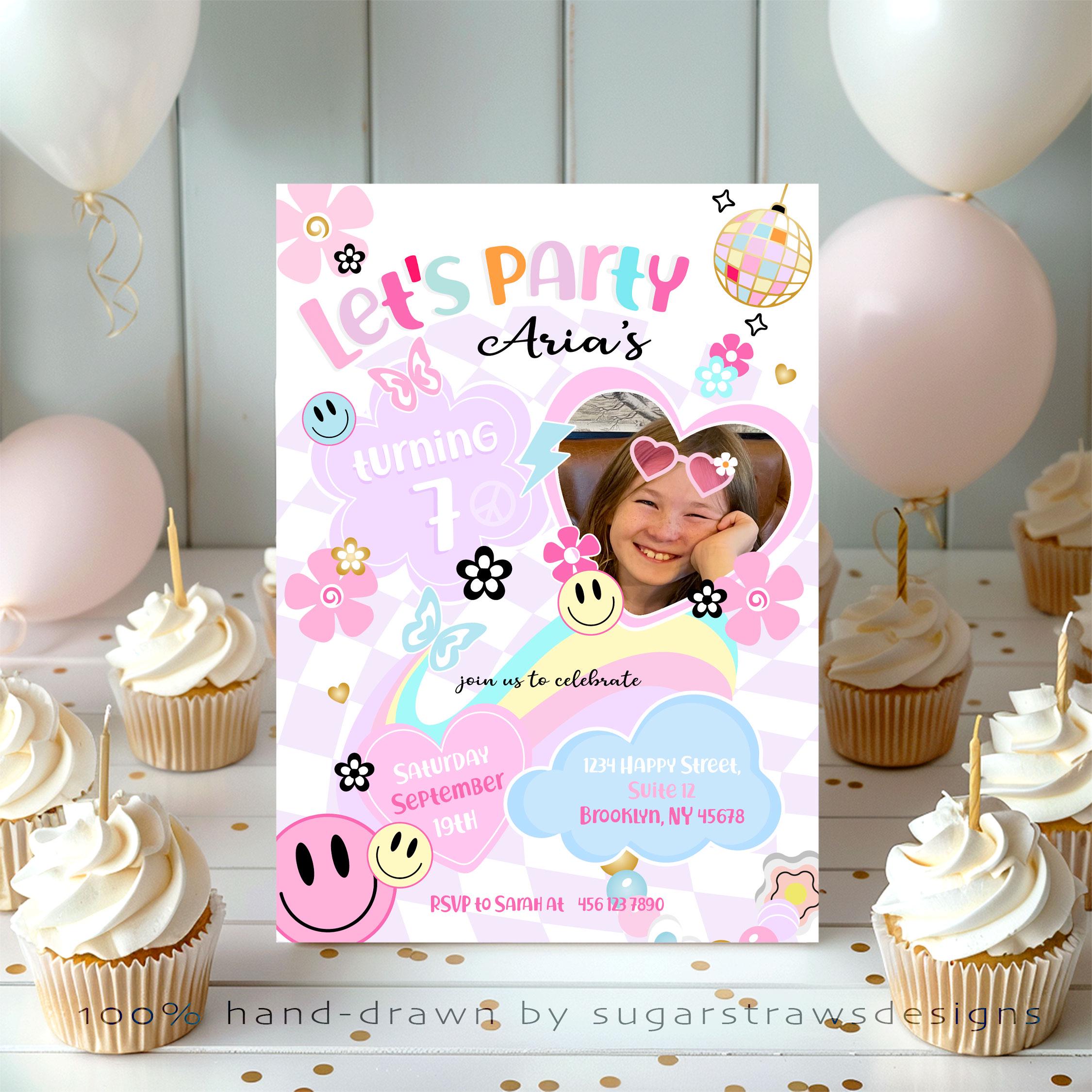 Editable Preppy Birthday Invitation Preppy Photo Birthday Invite ...