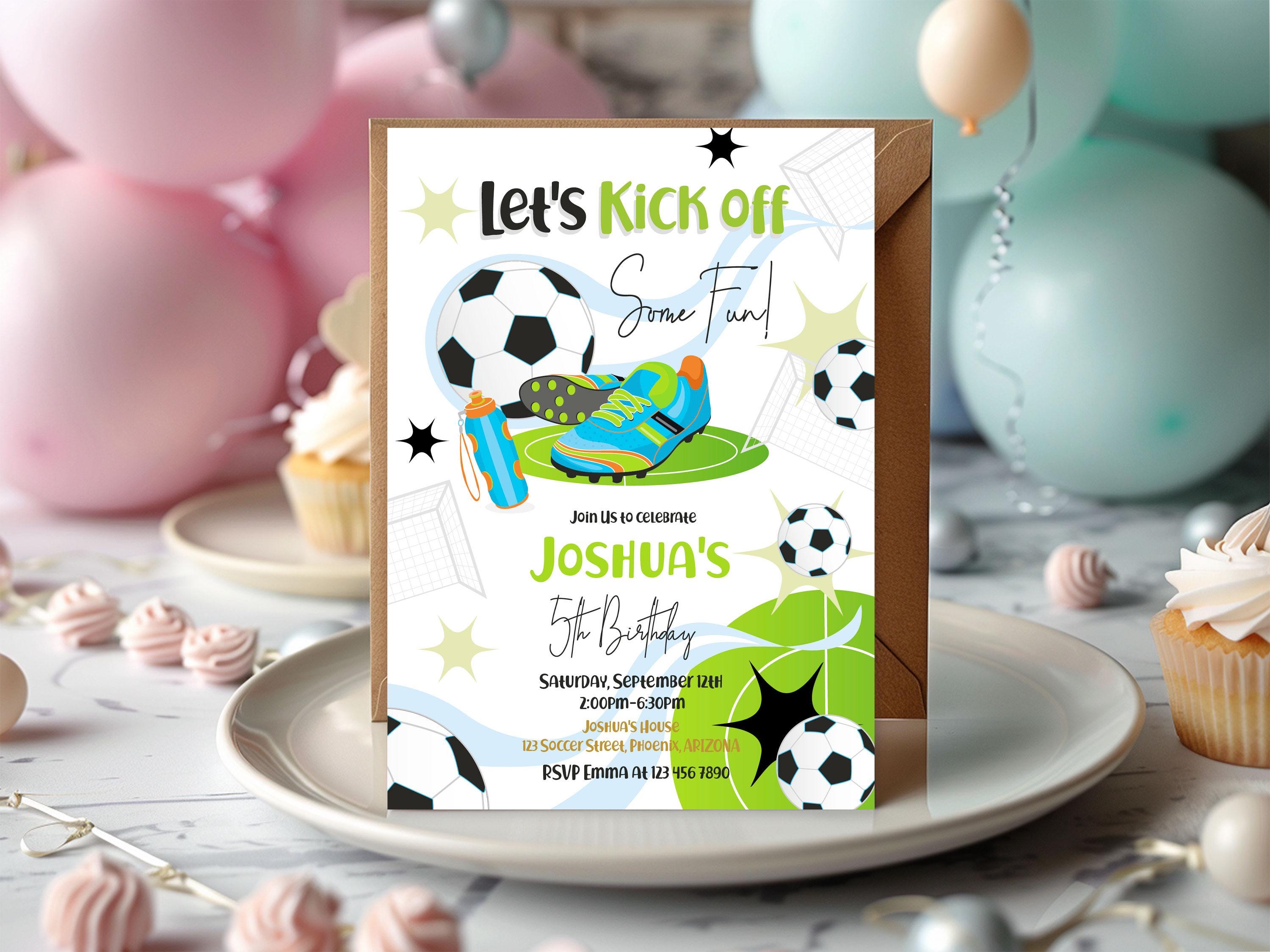 Editable Soccer Birthday Invitation Football Party Invite Party Boy ...