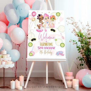 Editable Spa Party Birthday Welcome Sign Glamour Party Poster Spa ...