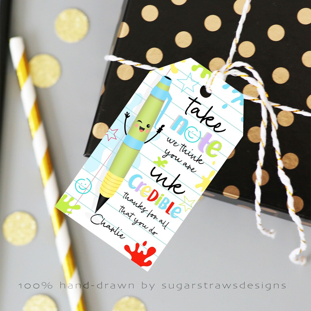 Editable Summer Teacher Appreciation Gift Tag End of School Year ...