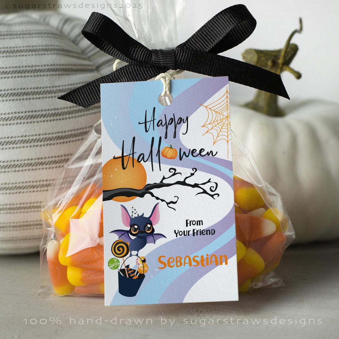 Editable Halloween Favor Tag Template | Corjl Spooky Party Favor Tags ...