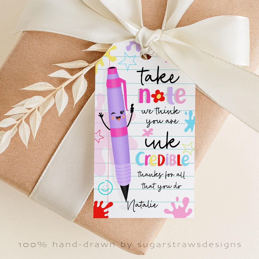 Editable Summer Teacher Appreciation Gift Tag End of School Year ...