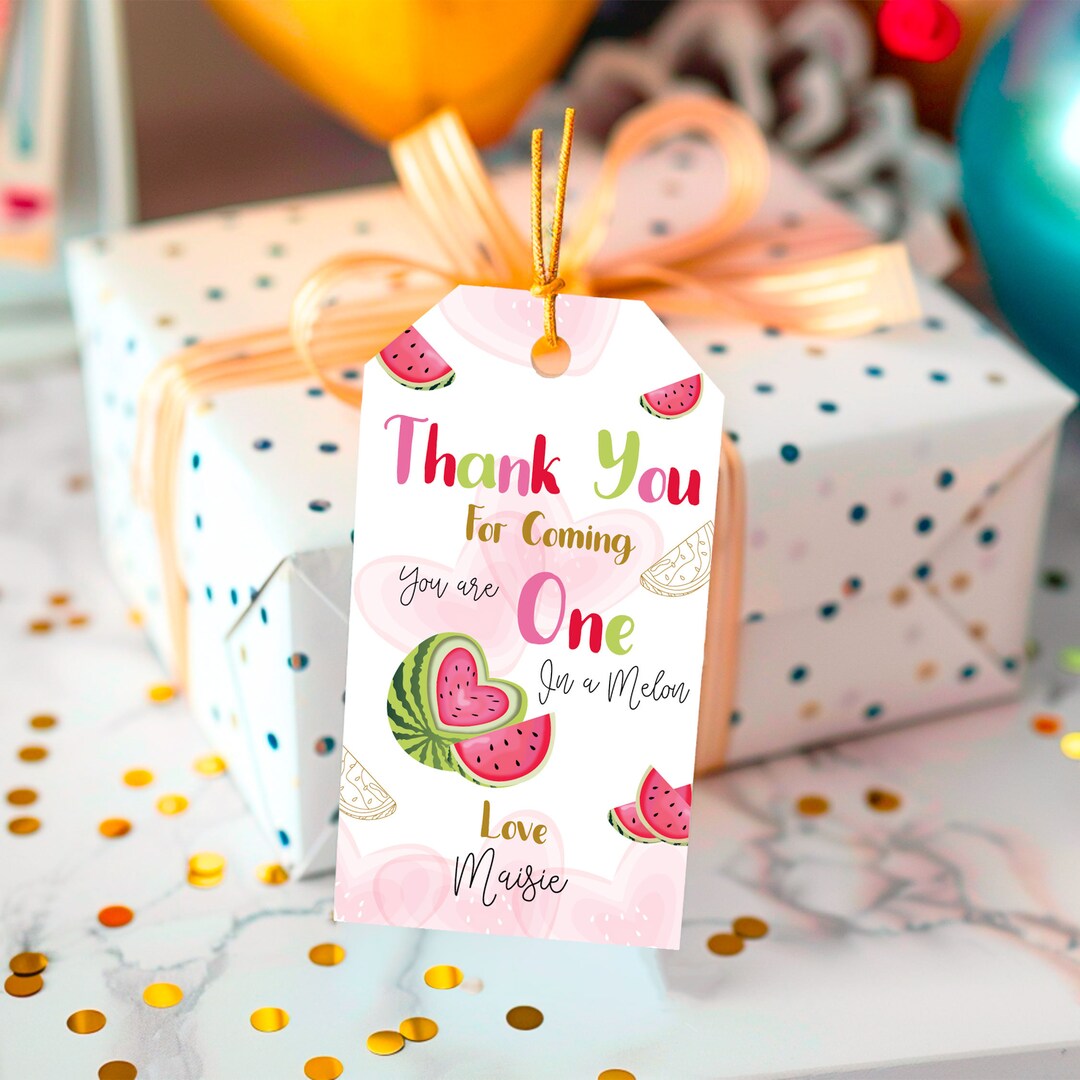 Editable Birthday Favor Tag Girl 1st Birthday Thank You Tag Gift Tag ...