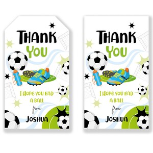 Editable Soccer Party Favor Tag Boy Birthday Thank You Tag Football ...