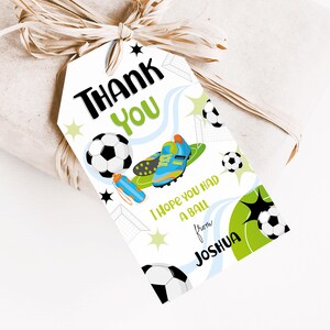 Editable Soccer Party Favor Tag Boy Birthday Thank You Tag Football ...
