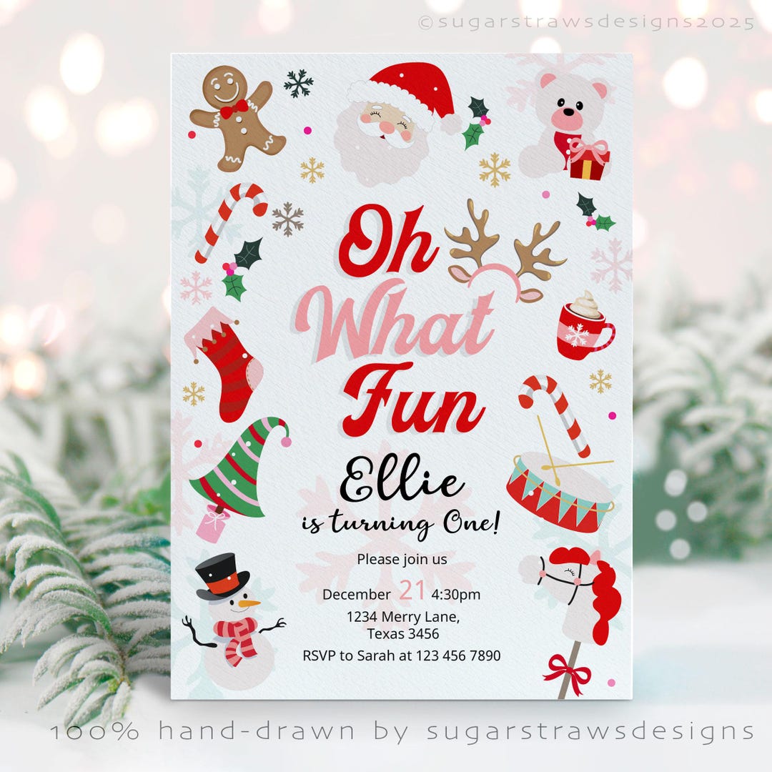 Editable Christmas Party Invitation Template Corjl Holiday Xmas ...
