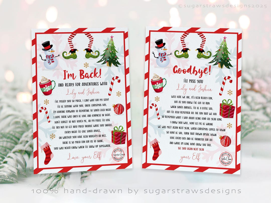 Editable Elf Arrival Letter | Goodbye Letter | Template | Christmas Elf ...
