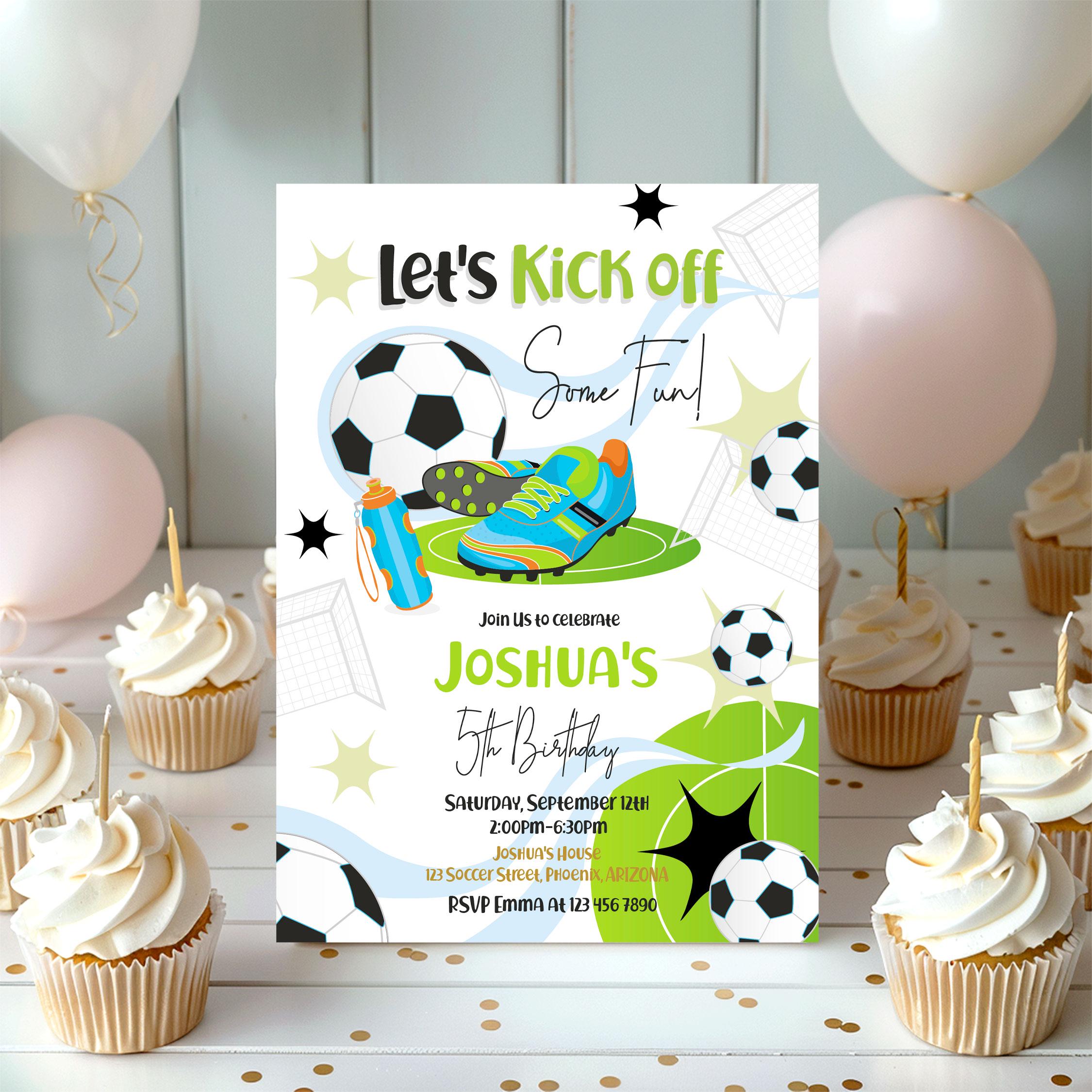 Editable Soccer Birthday Invitation Football Party Invite Party Boy ...