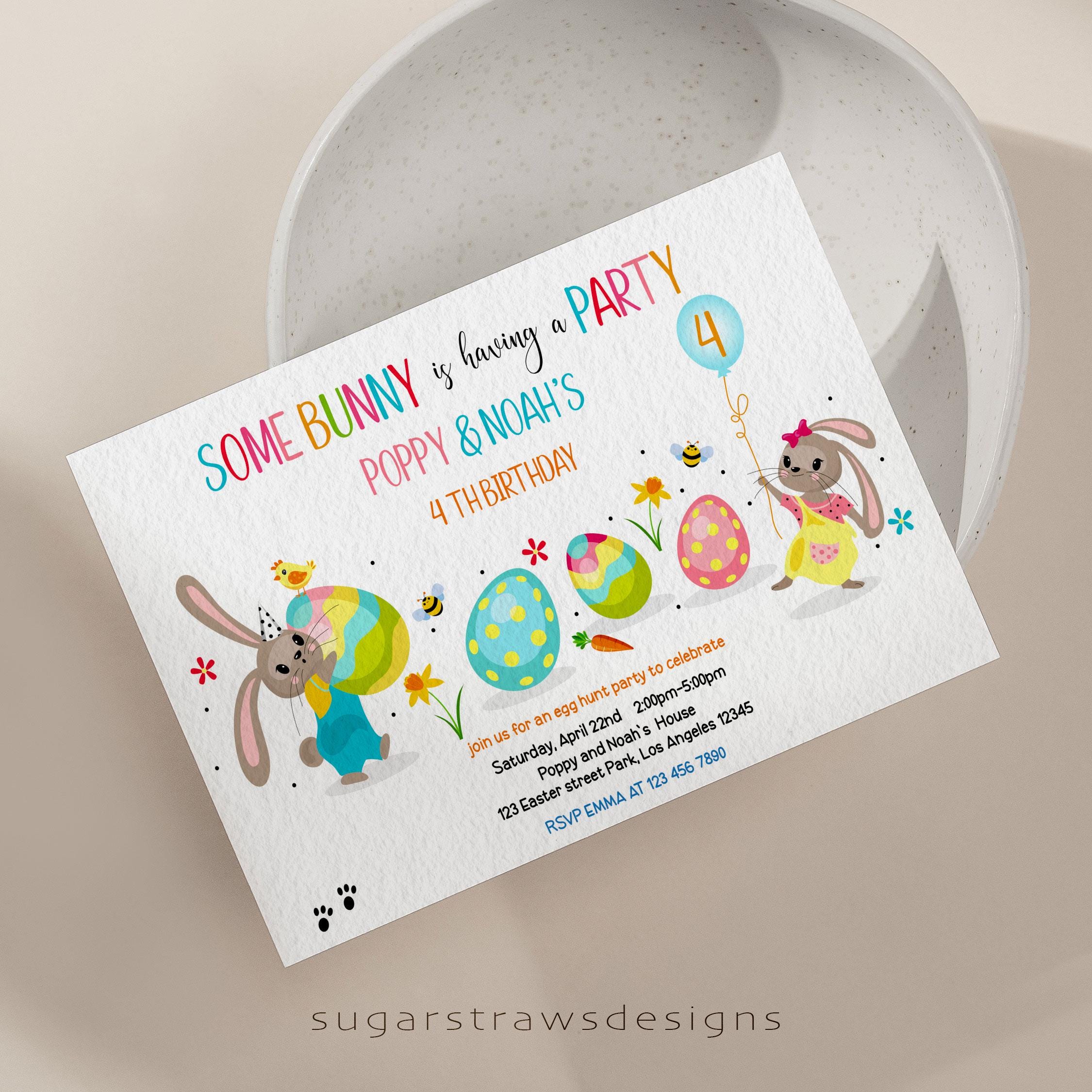 Editable Easter Birthday Invitation Boy Girl Birthday Invite Easter ...