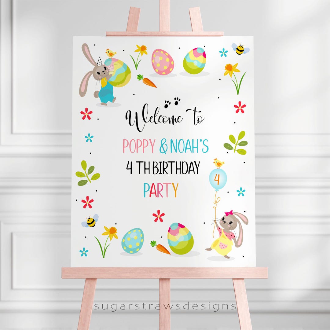 Editable Easter Birthday Welcome Sign Easter Welcome Board Easter ...