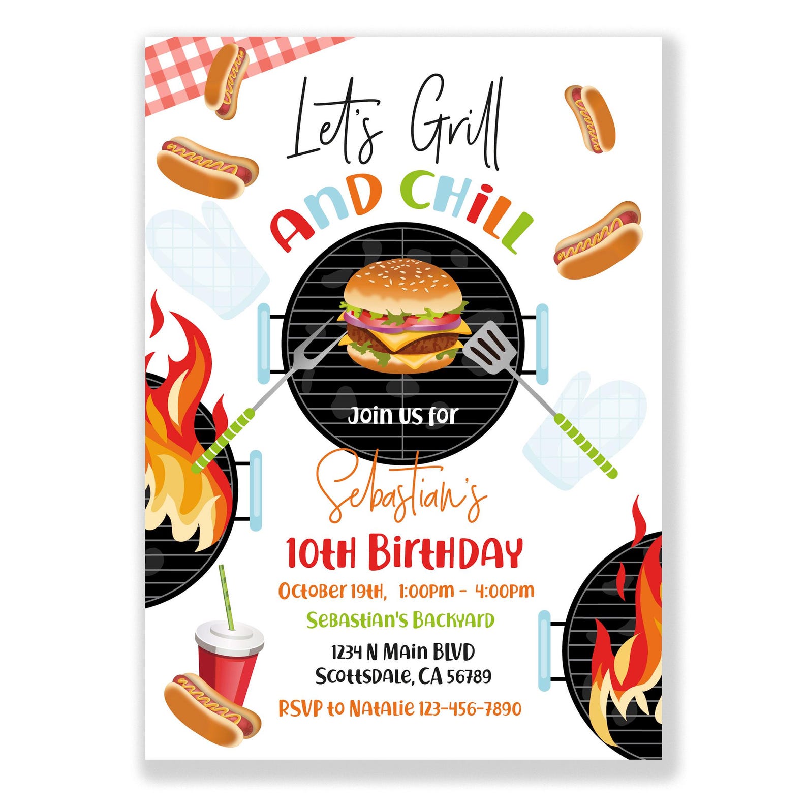 Editable BBQ Birthday Invitation Boy BBQ Birthday Invite Boy Barbecue ...