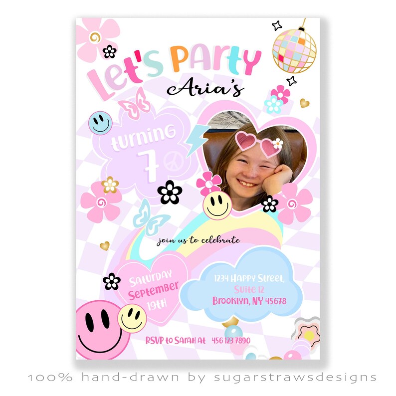 Editable Preppy Birthday Invitation Preppy Photo Birthday Invite ...