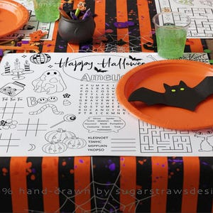 Halloween Activity Page, Halloween Kids Activity Placemat, Printable ...