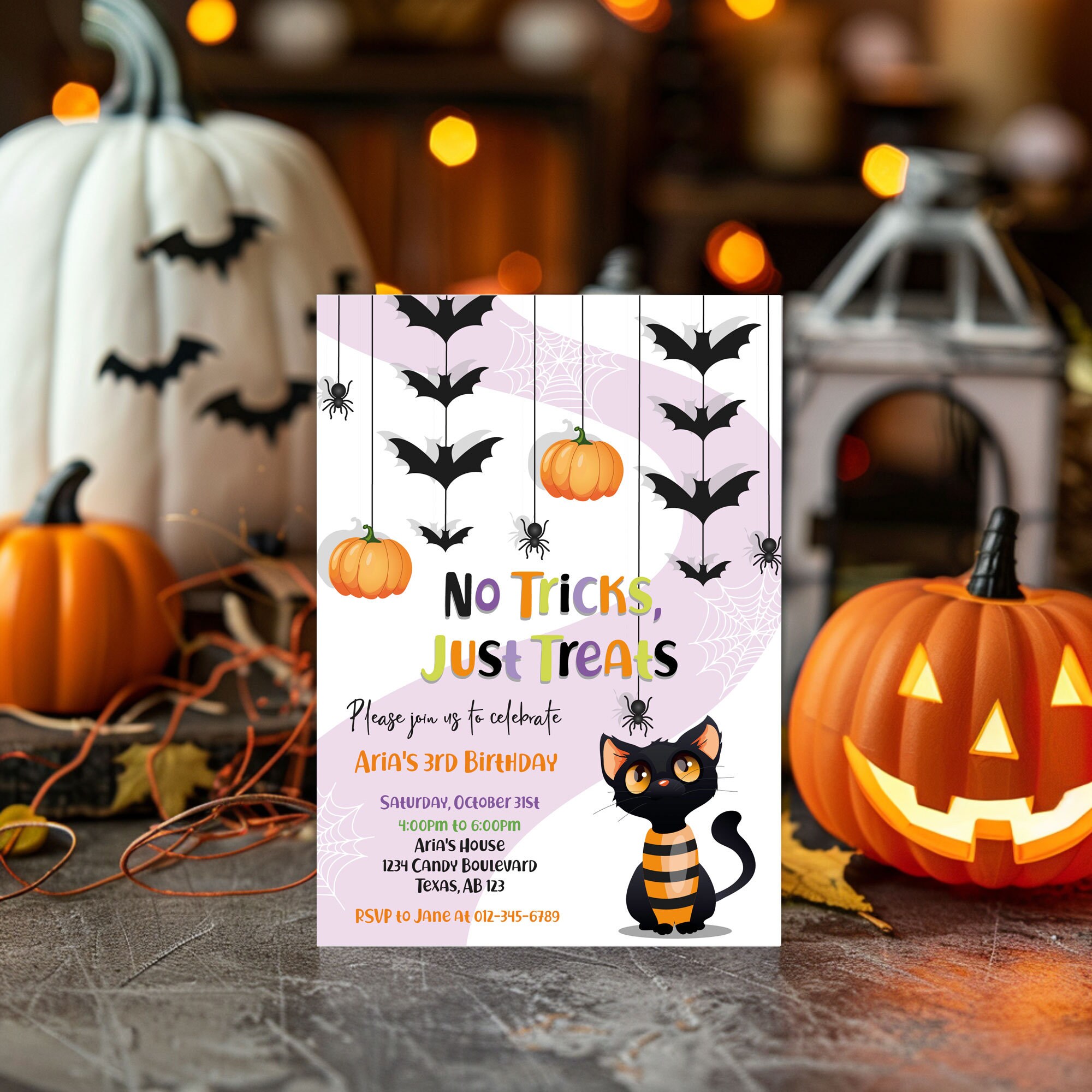 Editable Halloween Party Invitation Halloween Birthday Invitation Kids ...