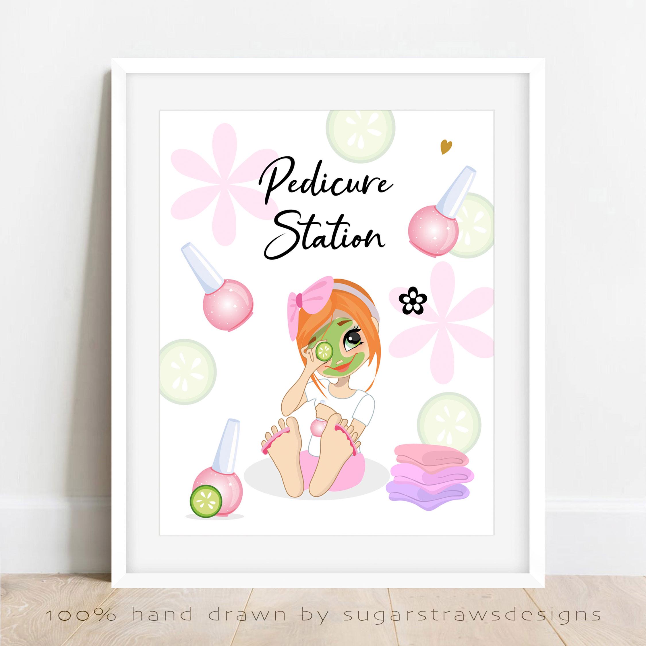 Editable Spa Party Custom Sign 5-pack Single Girl Custom Multi Sign ...