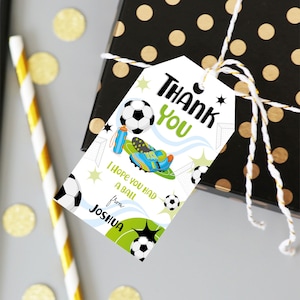 Editable Soccer Party Favor Tag Boy Birthday Thank You Tag Football ...