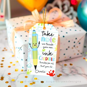 Editable Summer Teacher Appreciation Gift Tag End of School Year ...