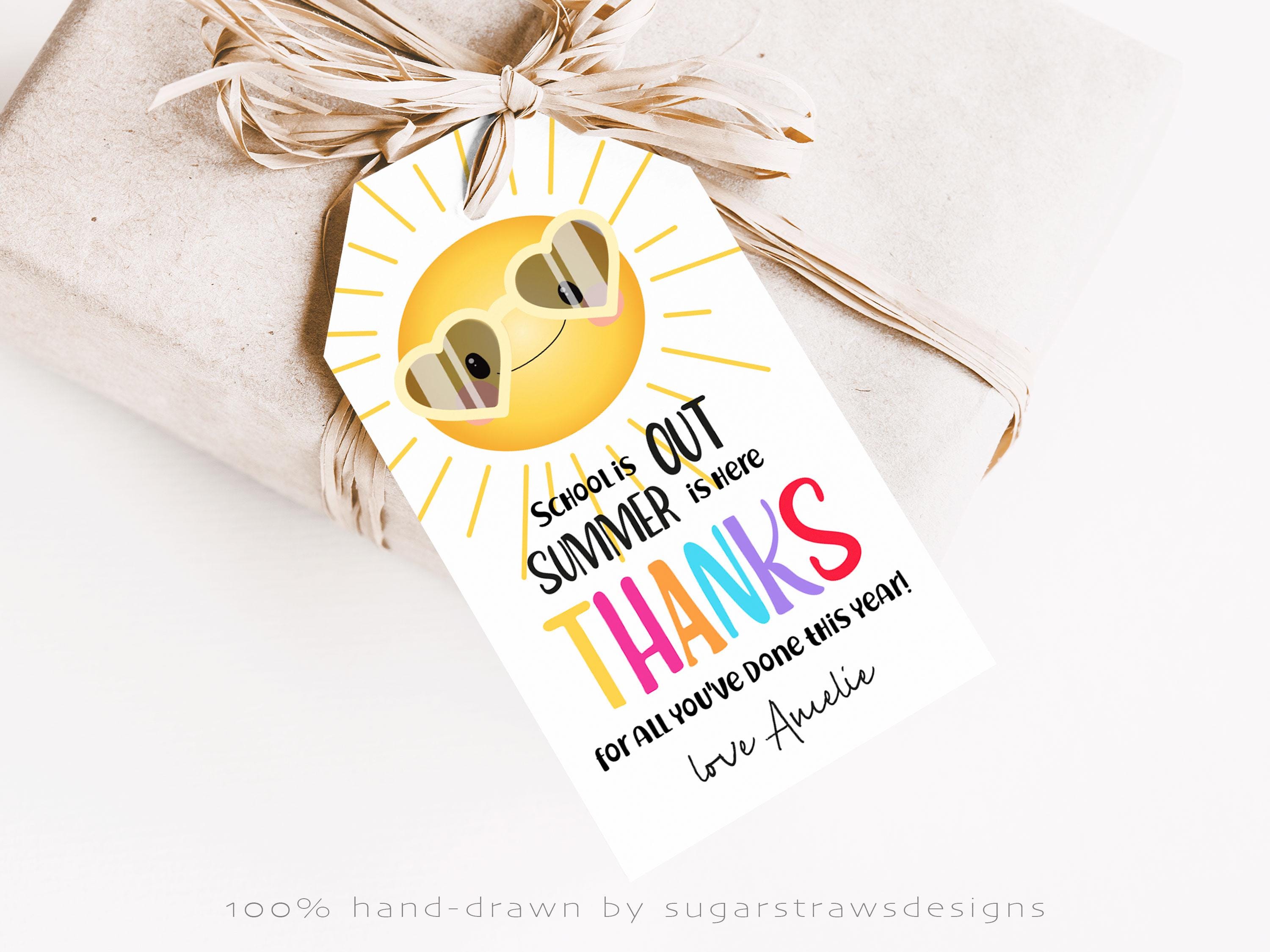 Editable Summer Teacher Appreciation Gift Tag End of School Year ...