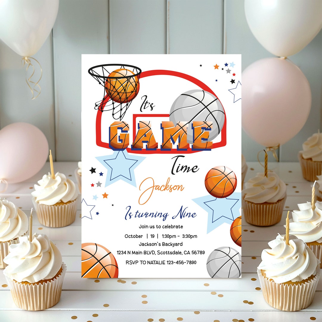 Editable Basketball Birthday Party Invitation Sports Party Invite All ...