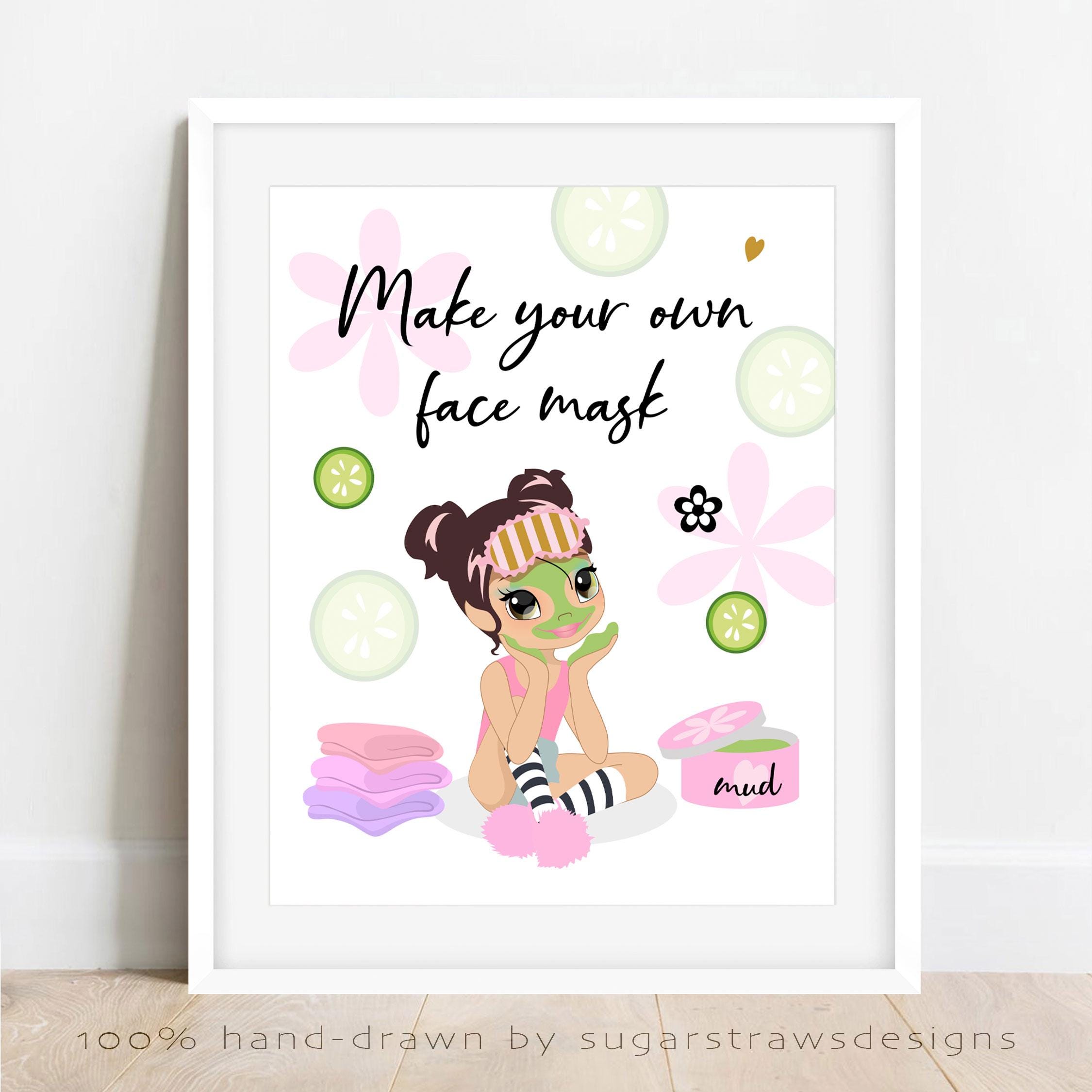 Editable Spa Party Custom Sign 5-pack Single Girl Custom Multi Sign ...