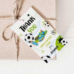 Editable Soccer Party Favor Tag Boy Birthday Thank You Tag Football ...