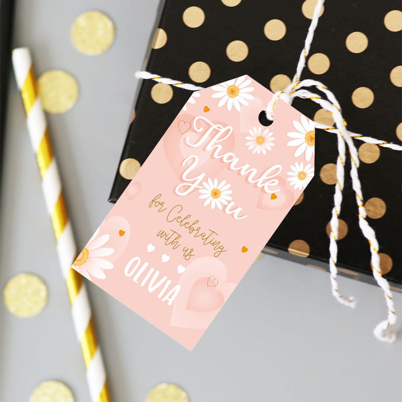 Editable Birthday Party Favor Tag Girl Thank You Tag Gift Tag Kids ...