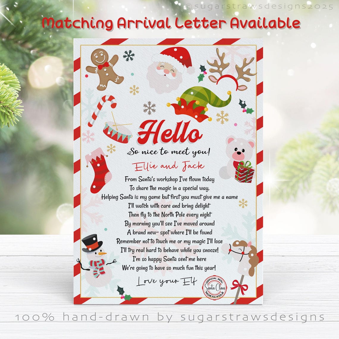 Editable First Time Elf Hello Goodbye Letter Set Template | Printable ...