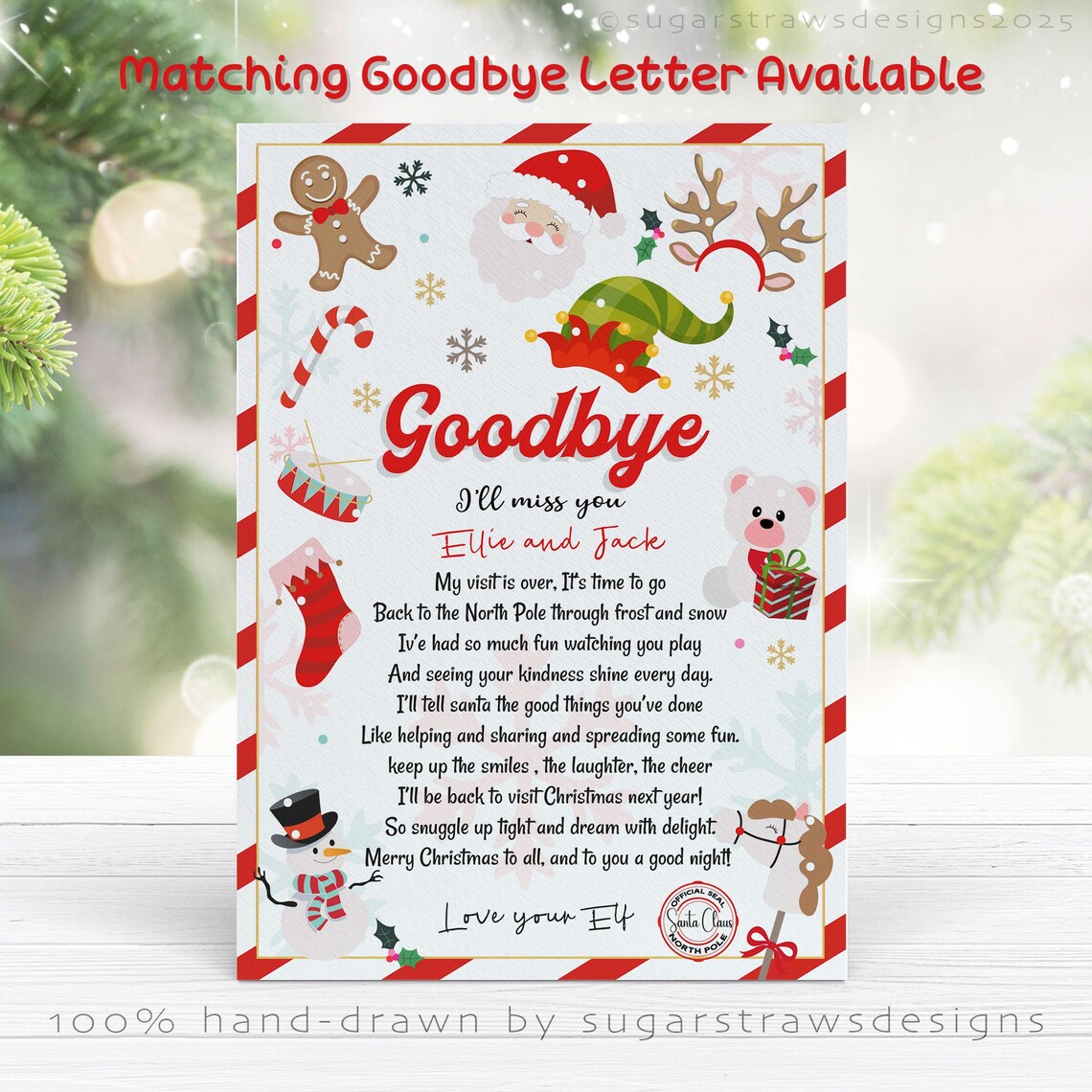 Editable First Time Elf Hello Goodbye Letter Set Template | Printable ...
