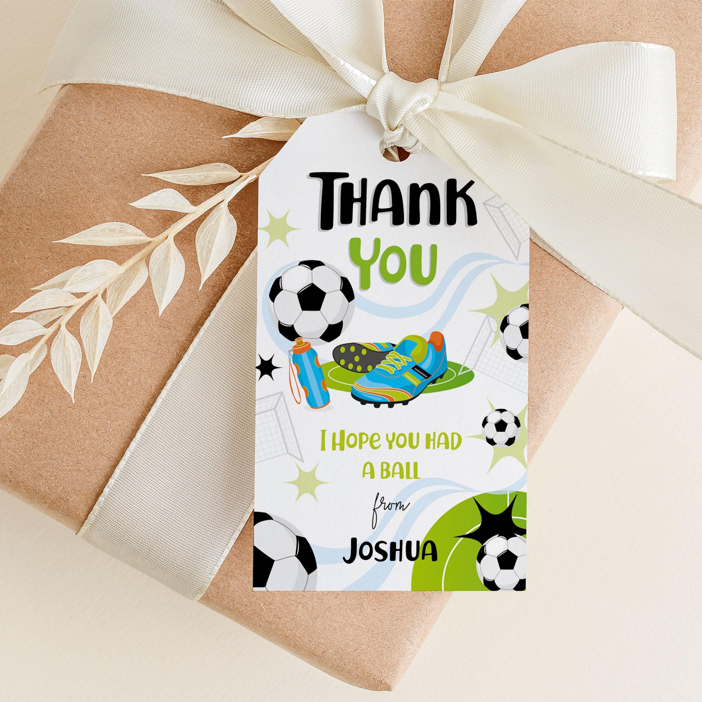 Editable Soccer Party Favor Tag Boy Birthday Thank You Tag Football ...
