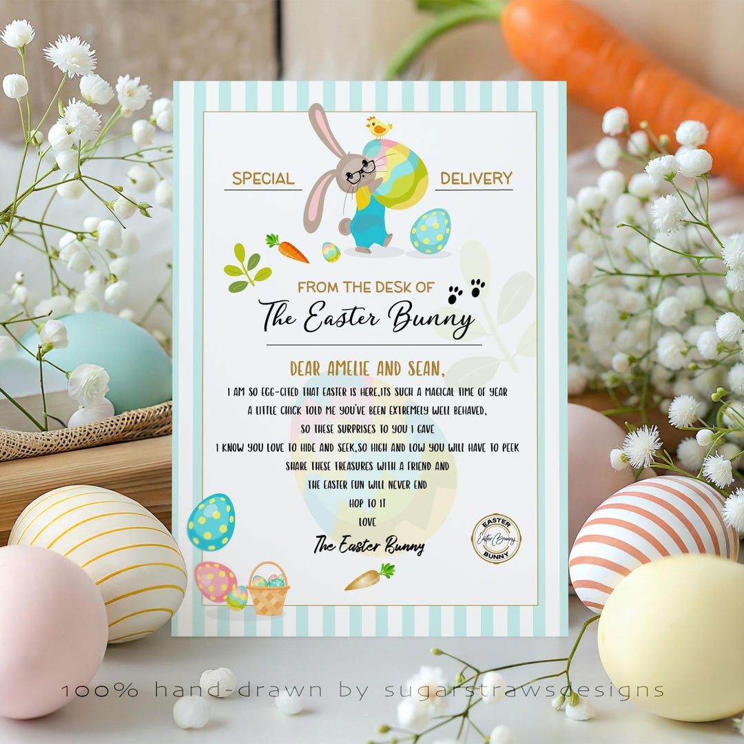 Editable Easter Bunny Letter Return Letter From the Desk of Easter ...