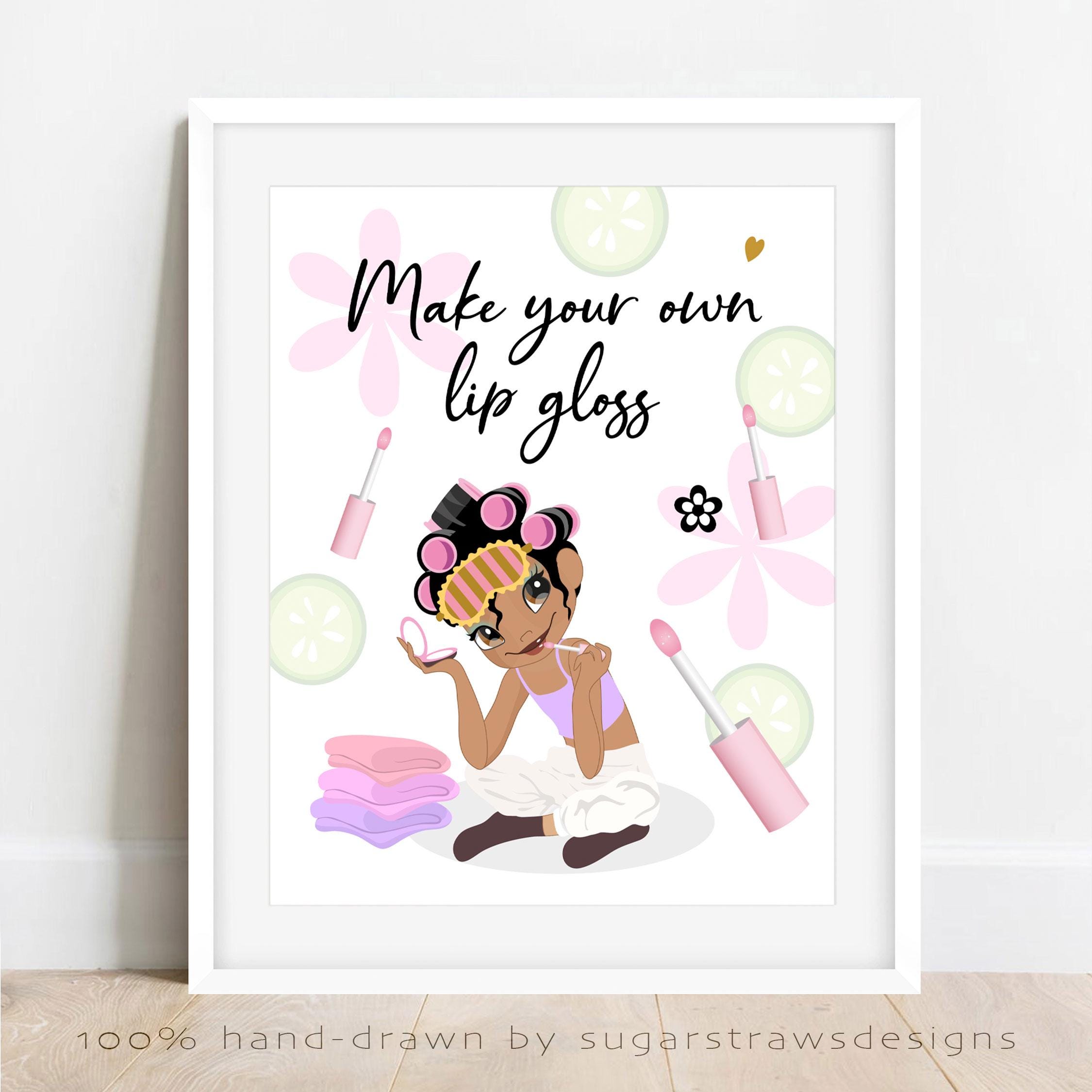 Editable Spa Party Custom Sign 5-pack Single Girl Custom Multi Sign ...