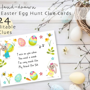 Editable Easter Egg Hunt Clue Cards 24 Rhyming Clues Easter Egg ...