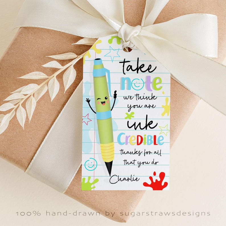 Editable Summer Teacher Appreciation Gift Tag End of School Year ...