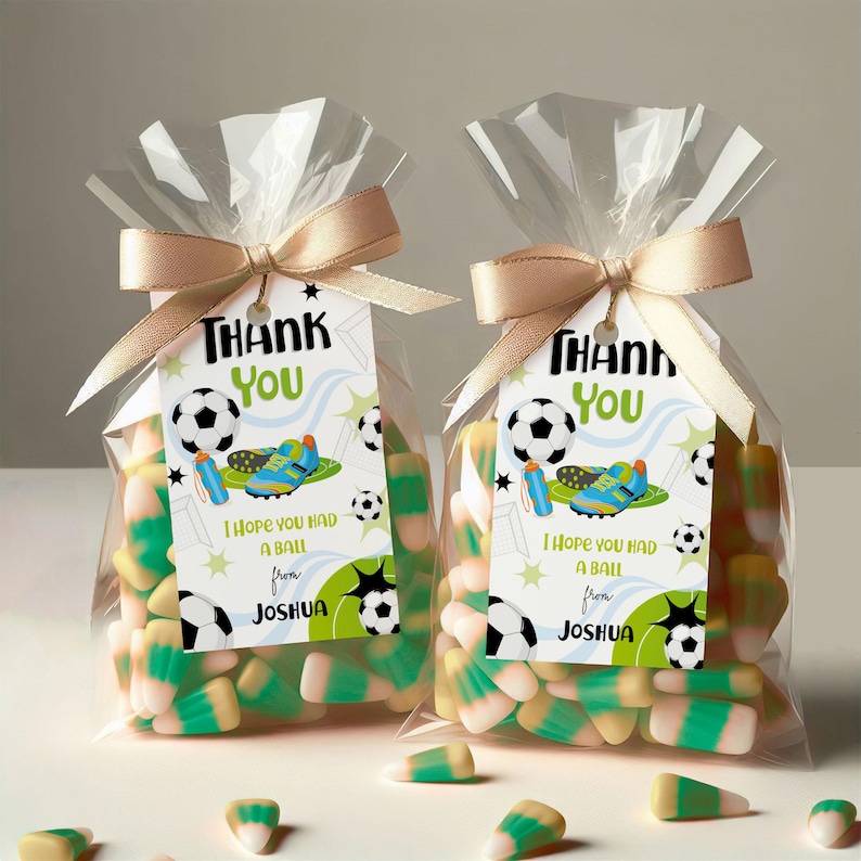 Editable Soccer Party Favor Tag Boy Birthday Thank You Tag Football ...
