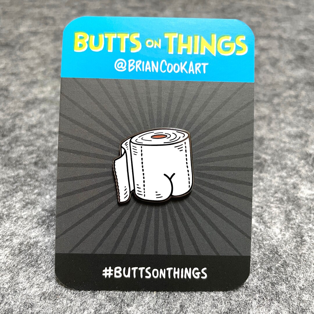 Toilet Paper BUTT - Enamel Lapel Pin - Etsy