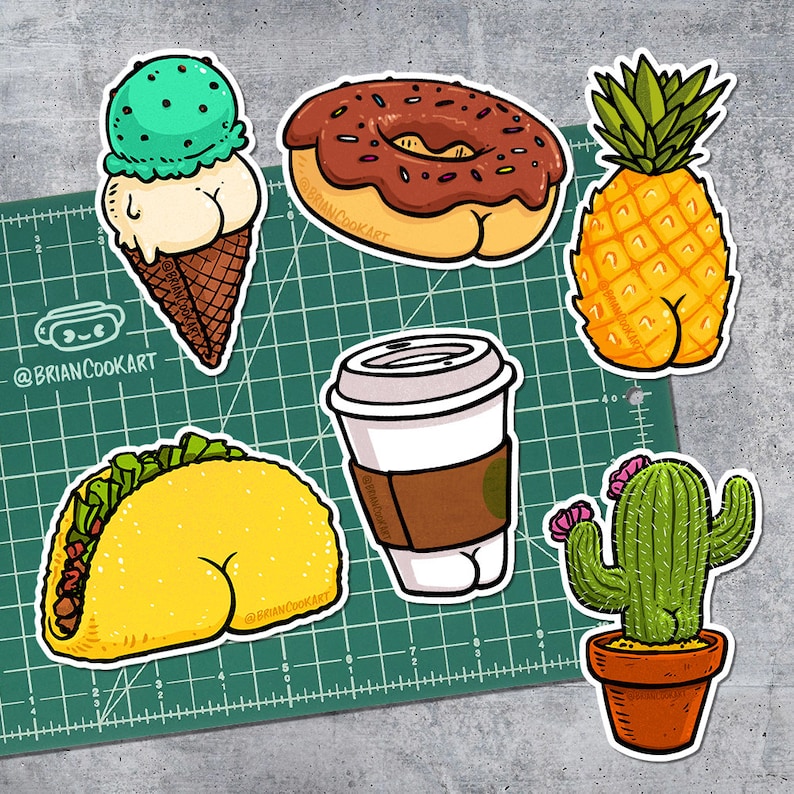 Butts on Things: CUSTOM Sticker Pack Choose ANY 4 - Etsy
