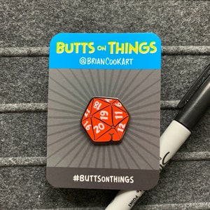 D20 "back-sided Die" Enamel Lapel Pin - Dungeons and Dragons Dice - Etsy