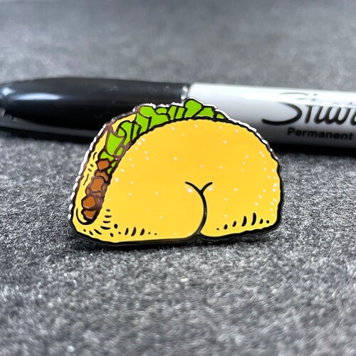 Pink Taco Enamel Pin V3 Glitter | Etsy